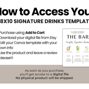 Bar Menu Template Canva, Bar Menu Template, Modern Editable Drink Menu ...