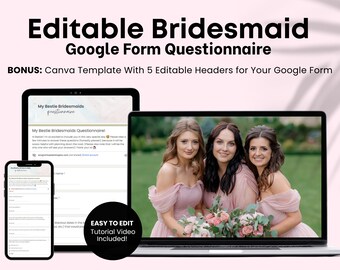 Groomsmen Questionnaire Editable Google Form - Etsy