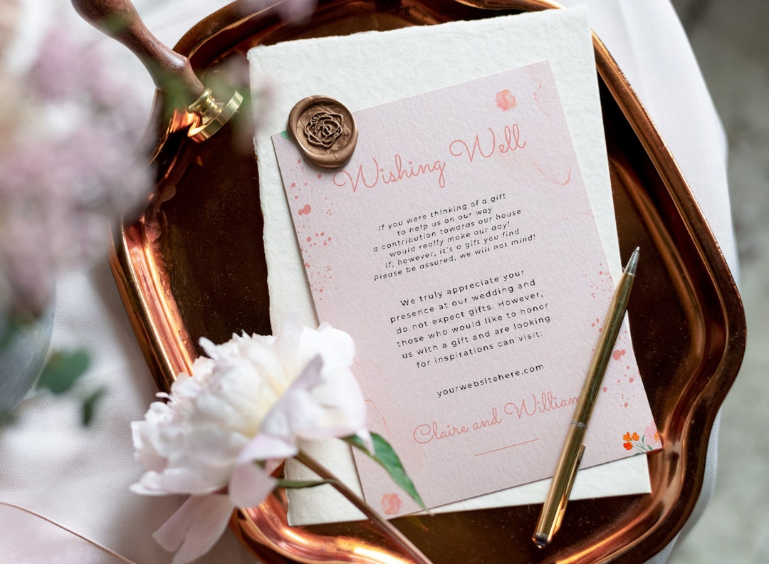 Wedding Wishing Well Card Canva Template | Instant Download | Editable ...