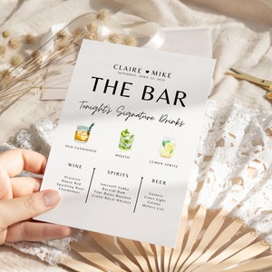 Bar Menu Template Canva, Bar Menu Template, Modern Editable Drink Menu ...