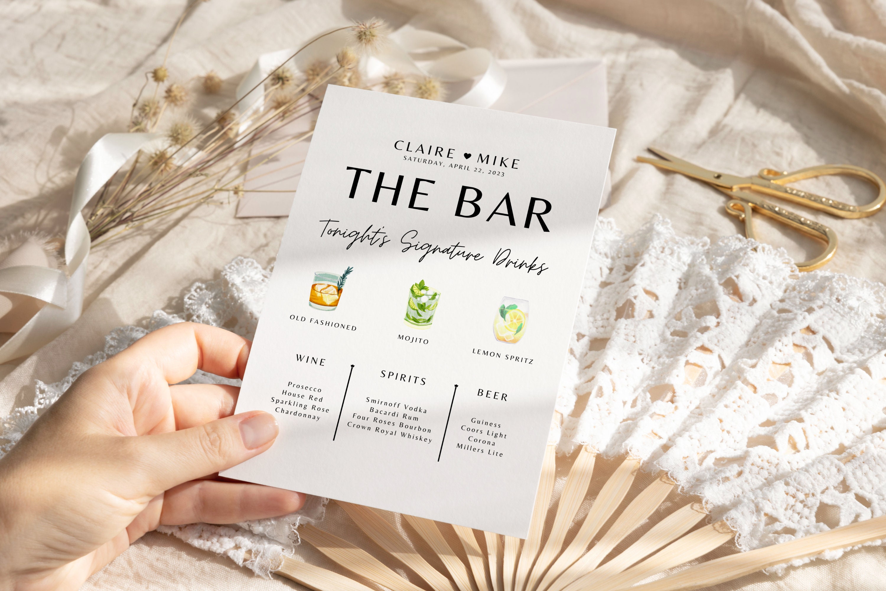 Bar Menu Template Canva, Bar Menu Template, Modern Editable Drink Menu ...