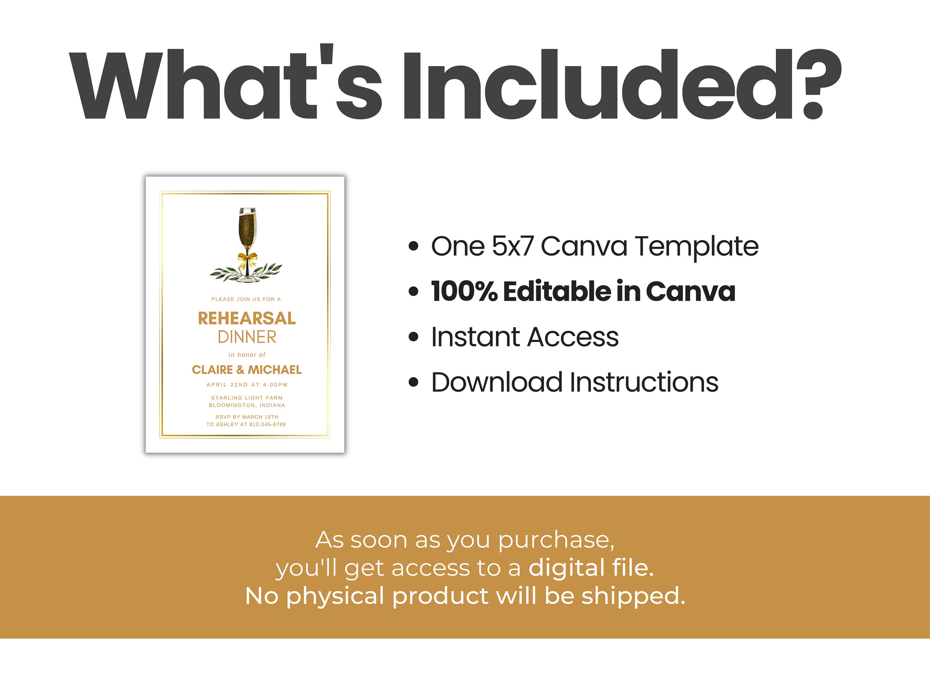 Printable Invite | Print at Home | Template Canva | Rehearsal Dinner ...