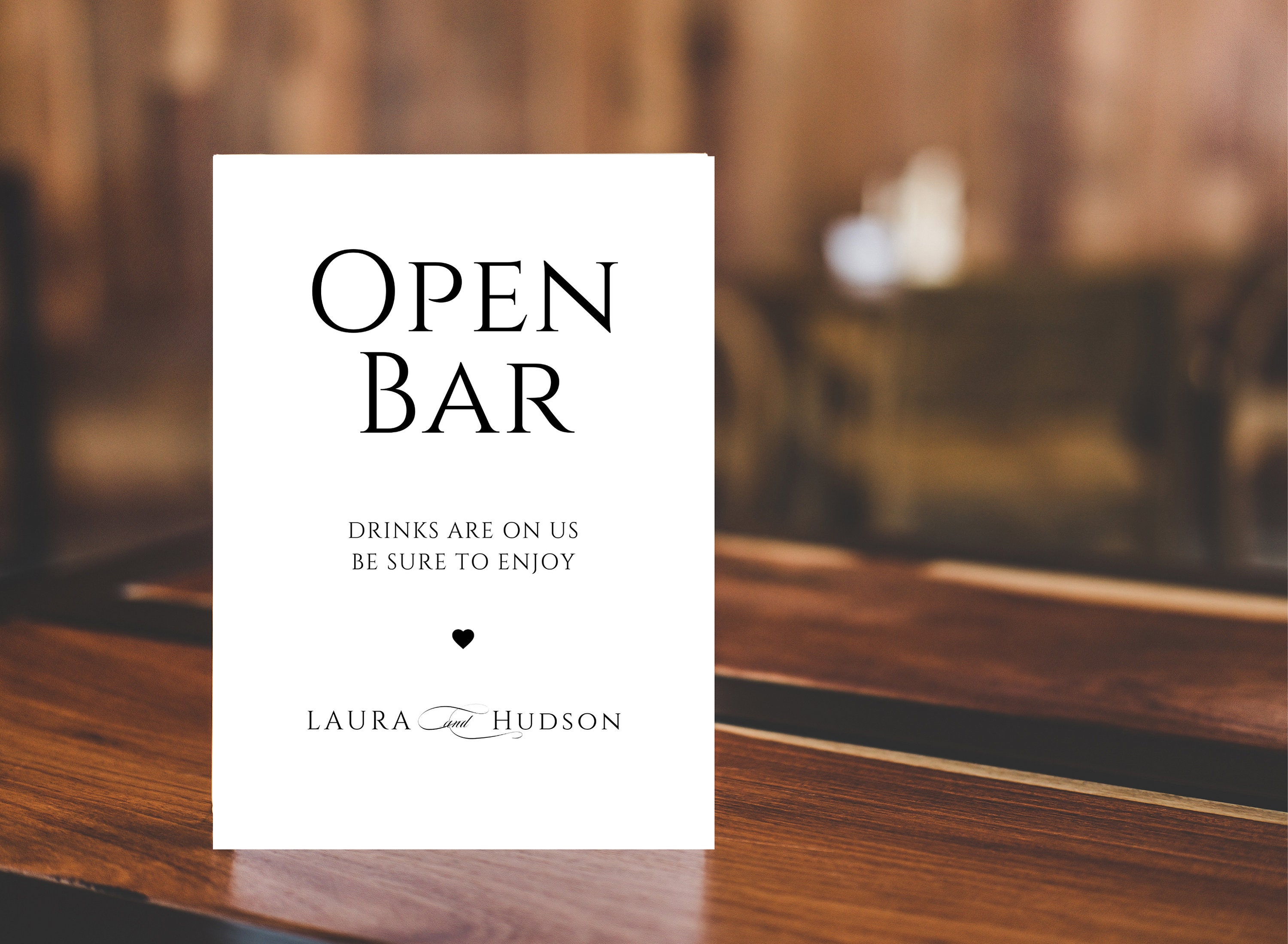 Minimalist Open Bar Sign, Editable Canva Template, Instant Download ...