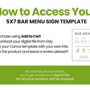 Bar Menu Template, Modern Editable Drink Menu Template, Minimalist ...