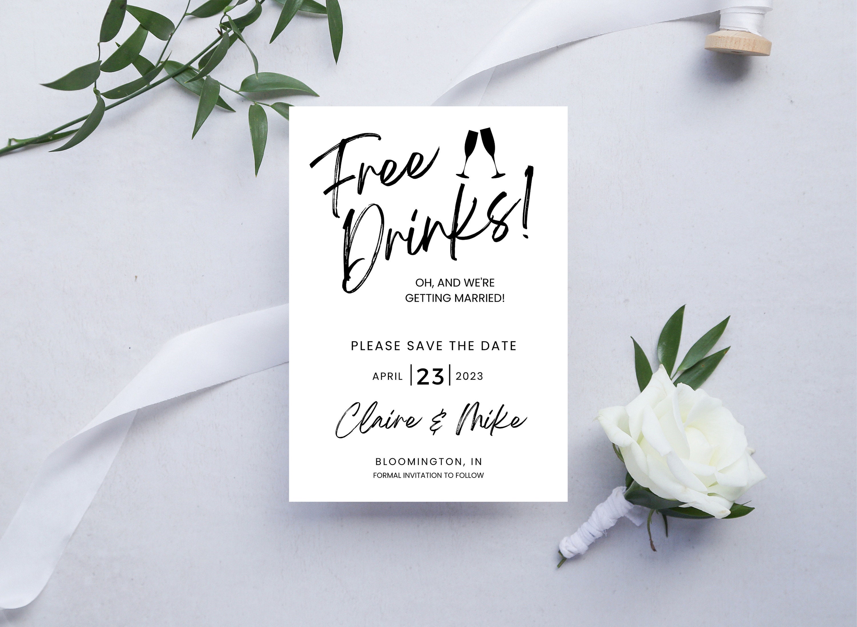 Funny Save the Date Template | Instant Download | Editable Canva ...