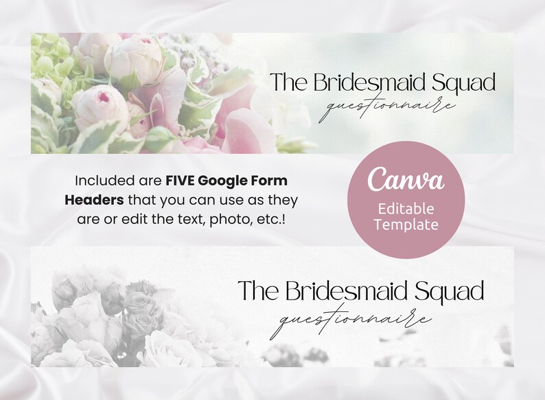 Bridesmaid Questionnaire Google Form, Editable Bridesmaid Questions ...