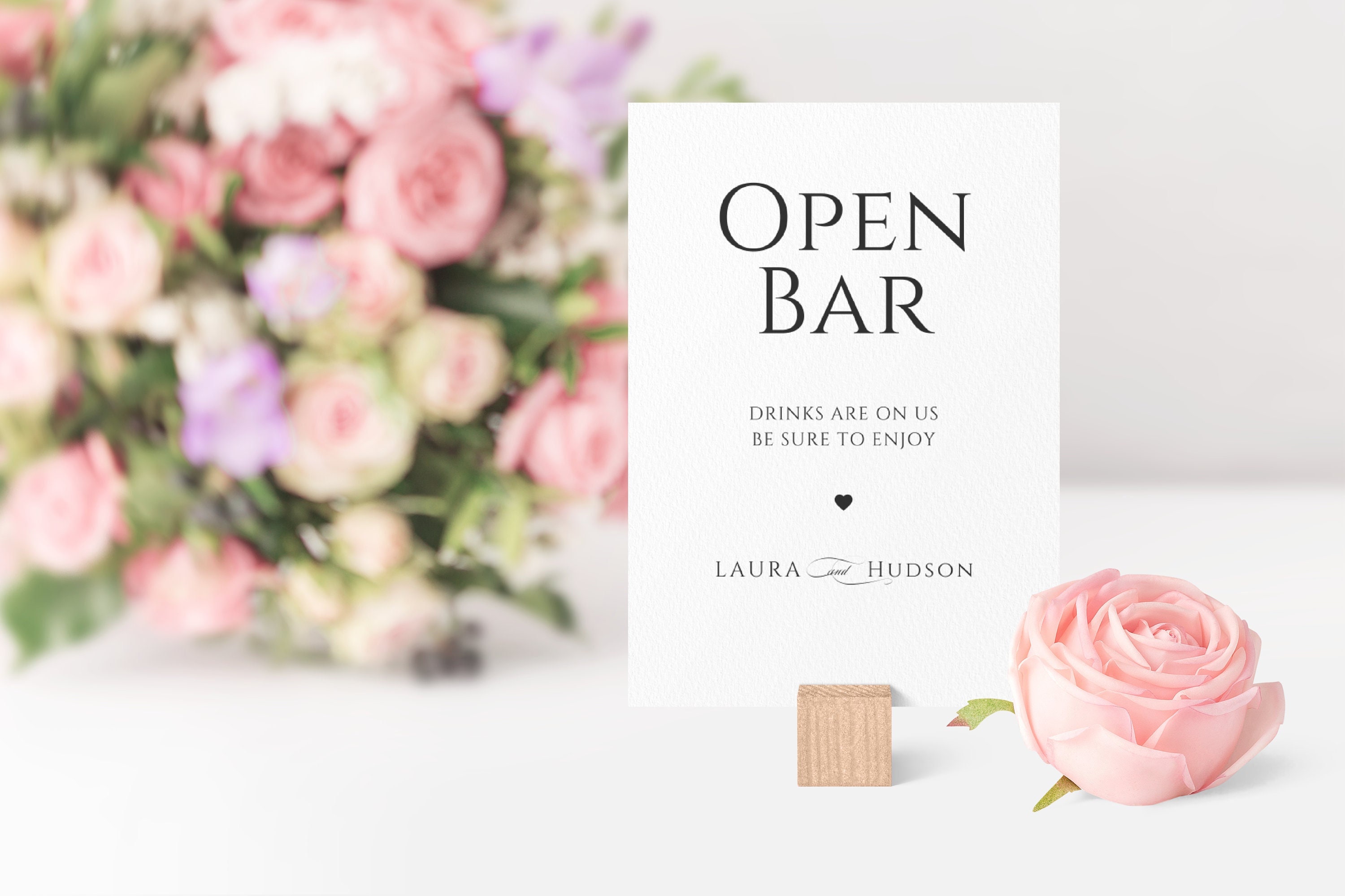 Minimalist Open Bar Sign, Editable Canva Template, Instant Download ...