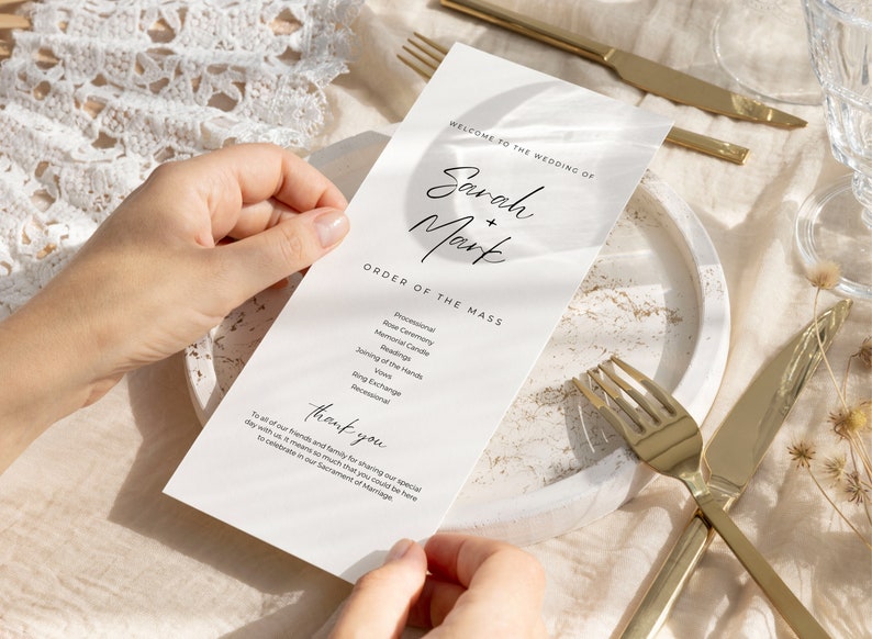 Catholic Wedding Program Template Canva, Custom Nuptial Mass Church ...