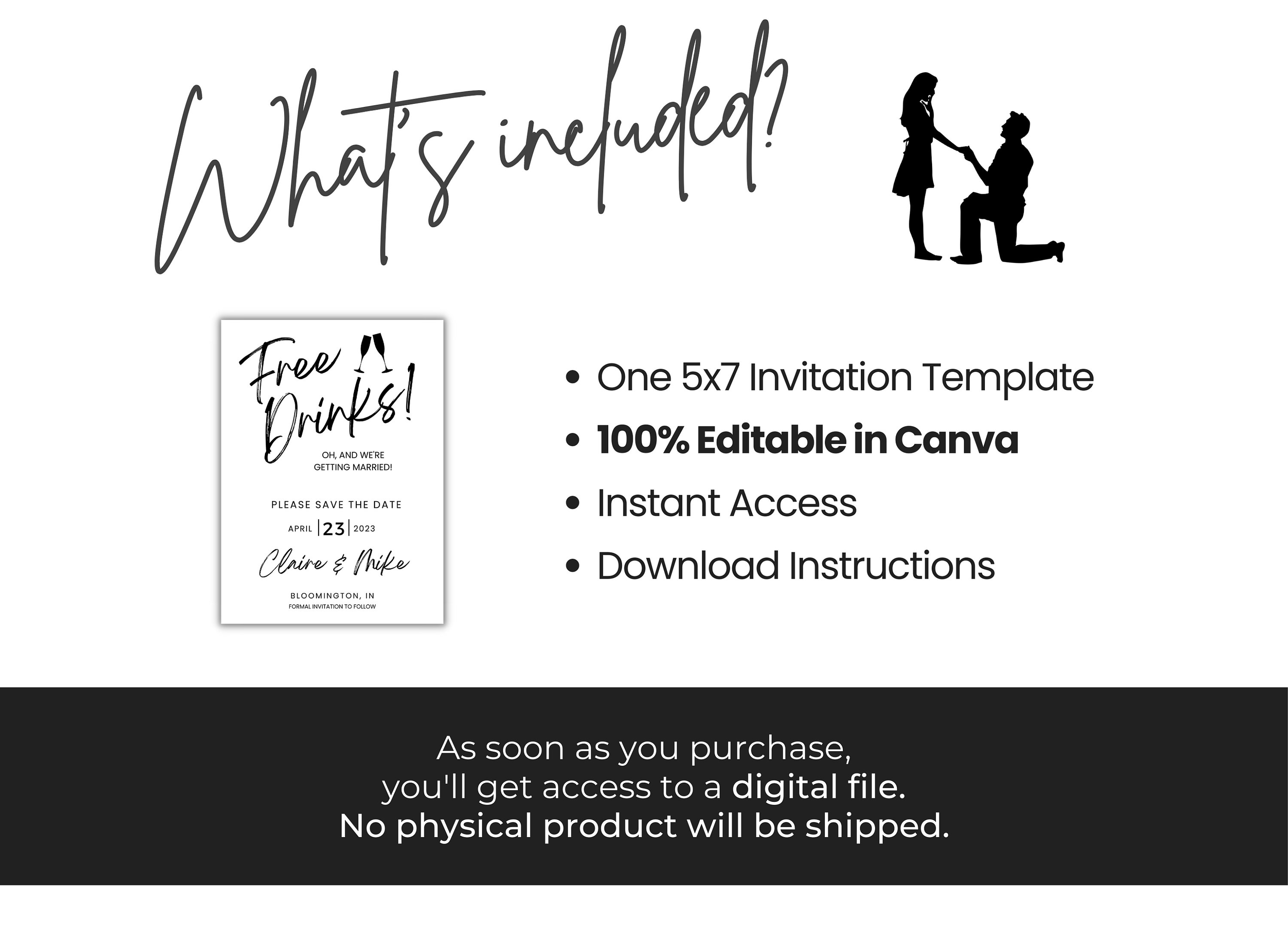 Funny Save The Date Template Instant Download Editable Canva Template