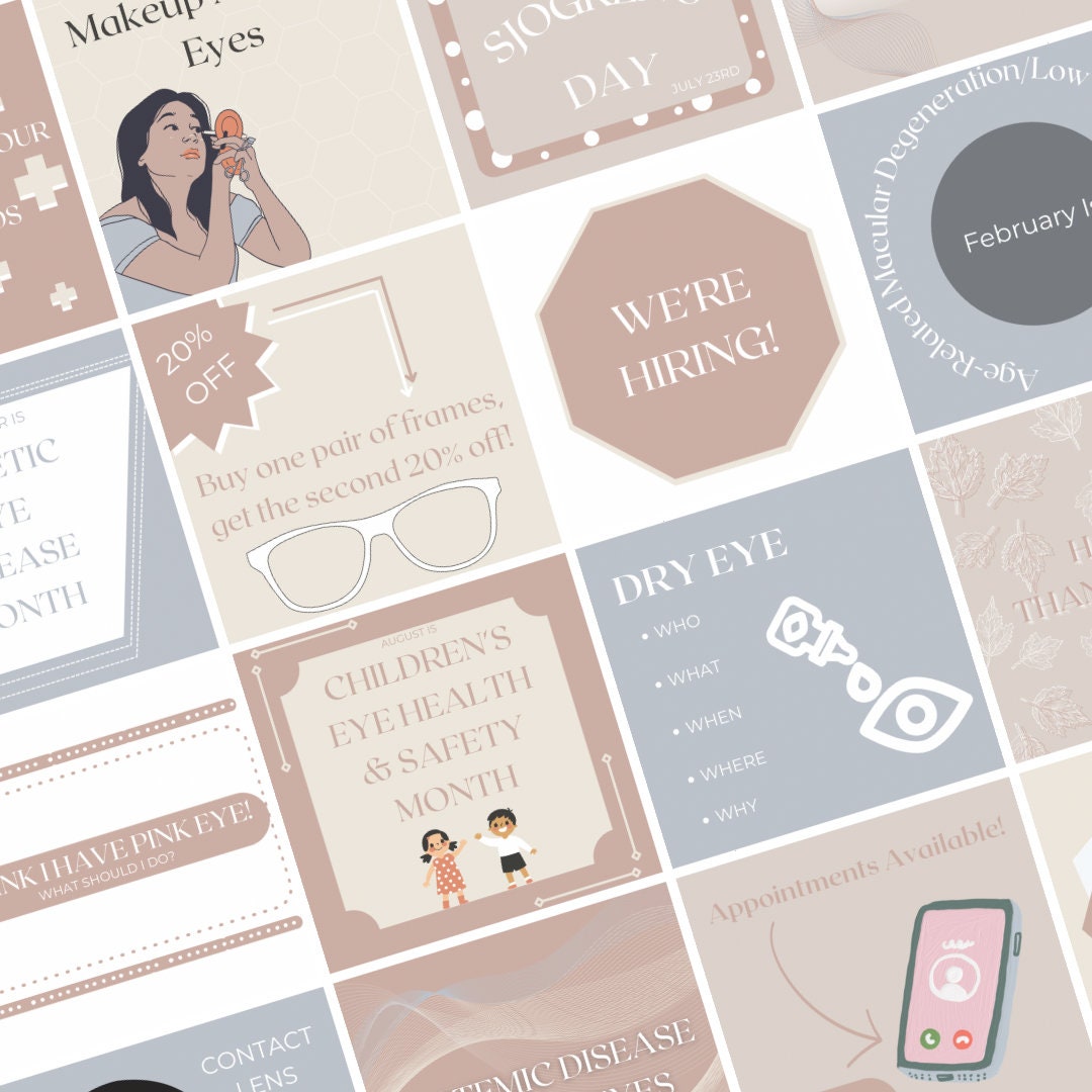 Sixty Optometry Instagram Templates With Captions Canva - Etsy