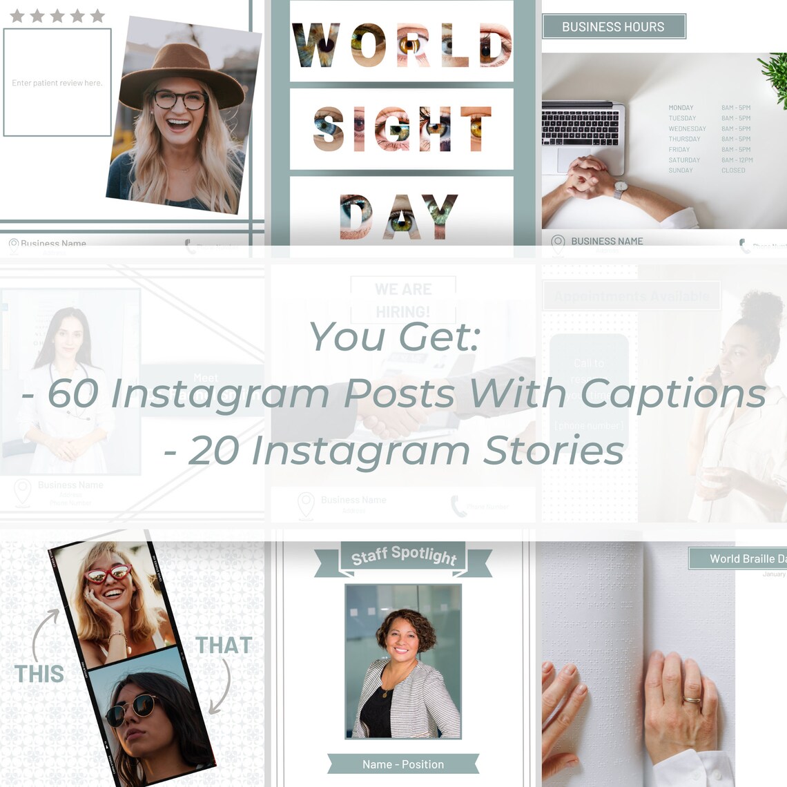 Eighty Optometry Instagram Templates With Captions | Canva Designs ...
