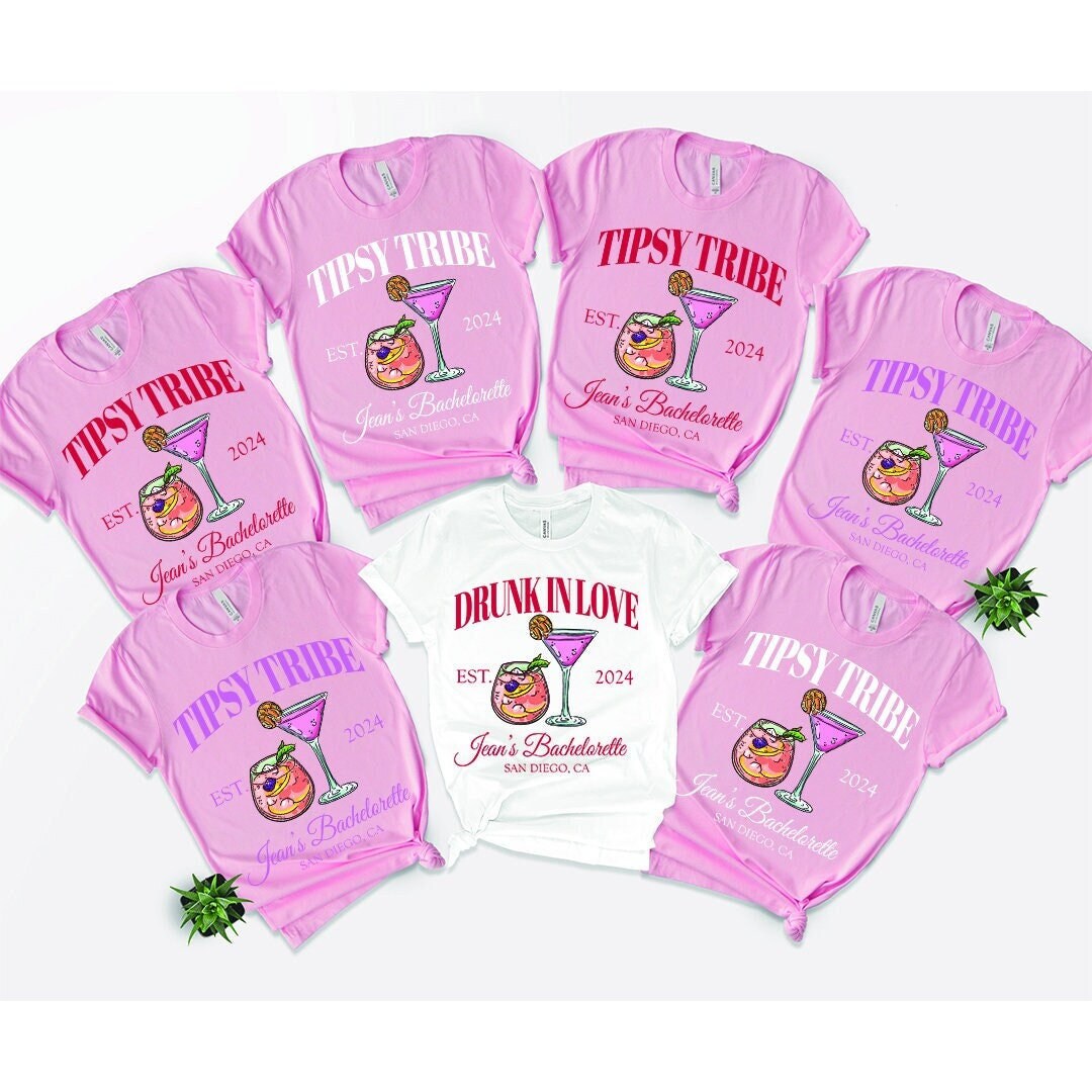 Custom Bachelorette Party T-shirts, Tipsy Tribe Bridal Shirts - Etsy