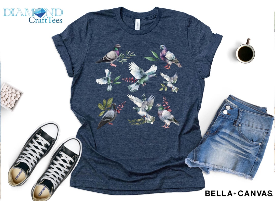 Vintage Pigeon Shirt With Olive Branch, Botanical Pigeon Shirt Pigeons ...