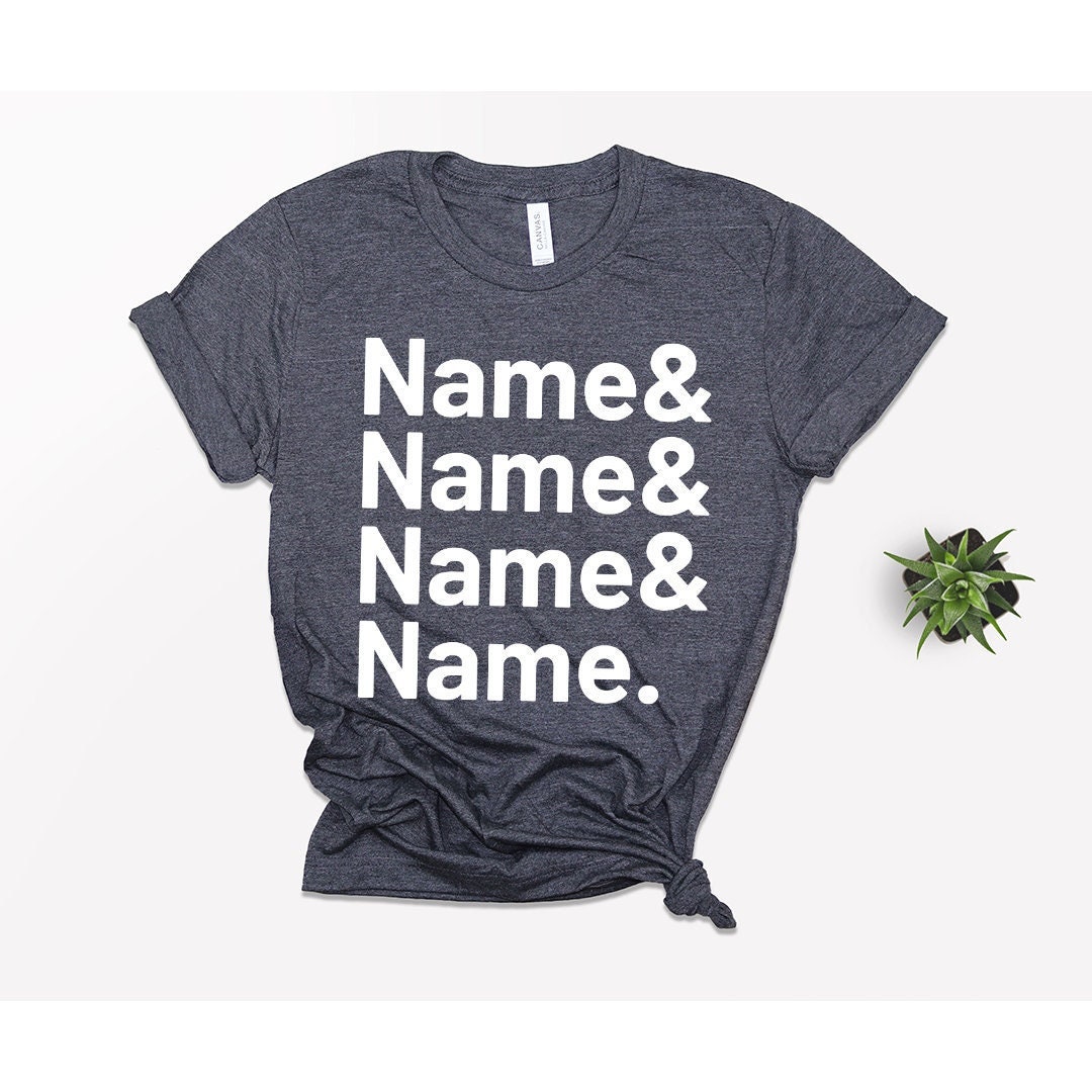 Personalized Name List Family T-shirt, Custom Name T-shirt, Custom ...