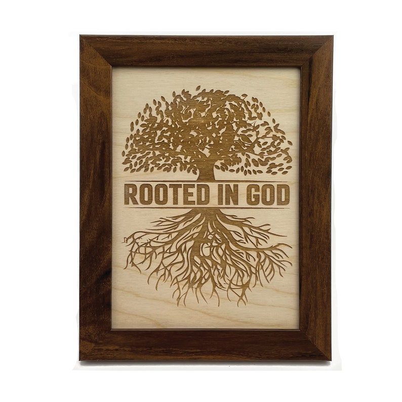 Rooted in God Sign Christian Sign Farmhouse Christian Sign Religious ...