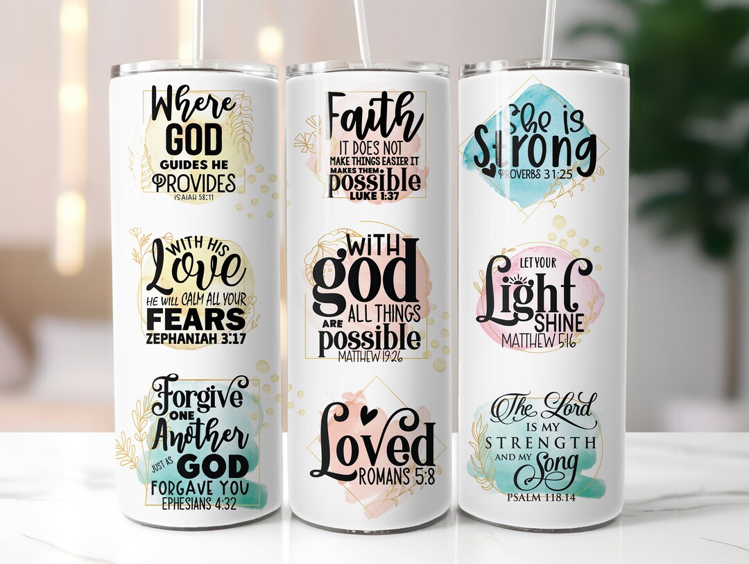 Bible Verse Tumbler | Bible Affirmations Tumbler | Faith Tumbler ...