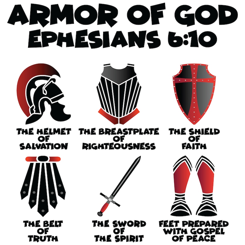 Armor of God Svg for Kids Belt of Truth Svg Shoes of Peace Svg Armor of ...