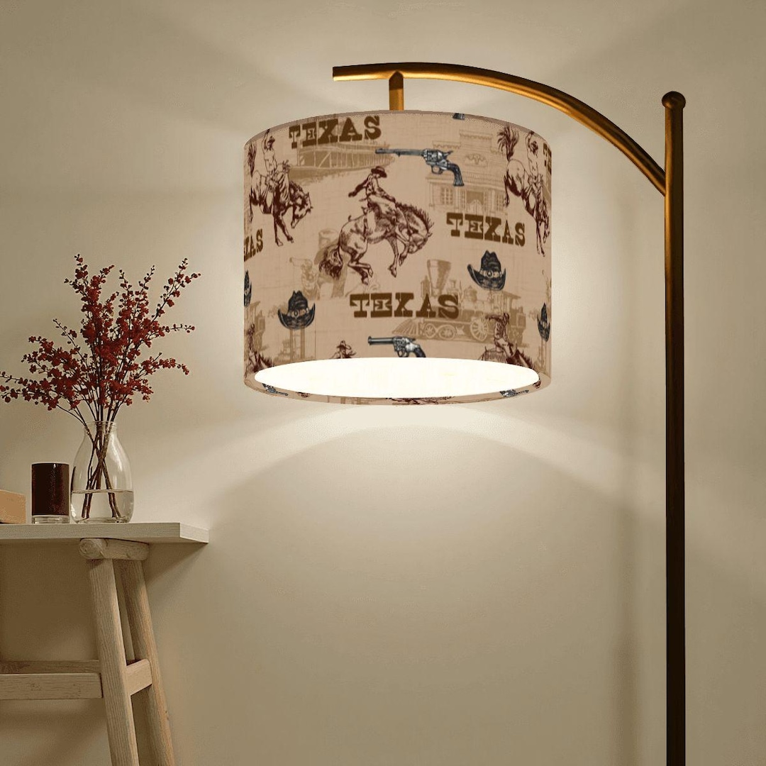 Western Floor Lamp Rustic Texas Decor Tall Country Lamp for Living Room ...