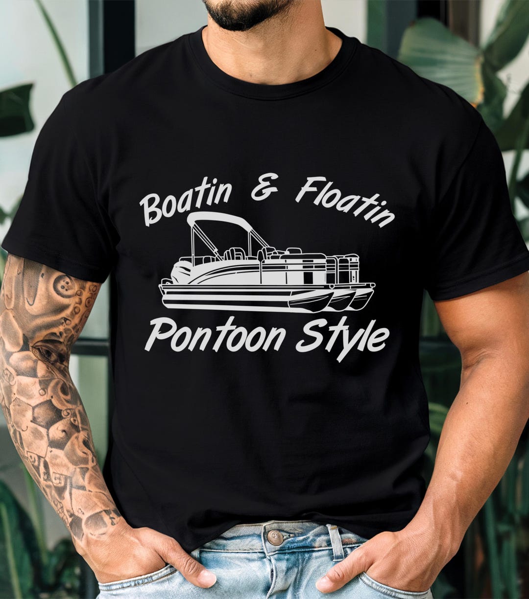 Funny Pontoon Boat Shirt - Boatin and Floatin Shirt - Shirt for Pontoon ...