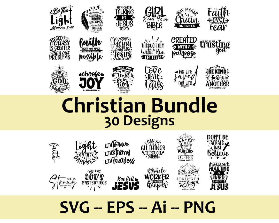Christian Quotes Bundle SVG - Etsy