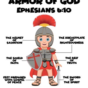Armor of God Svg for Kids: Ephesians 6 Craft (digital File) - Etsy