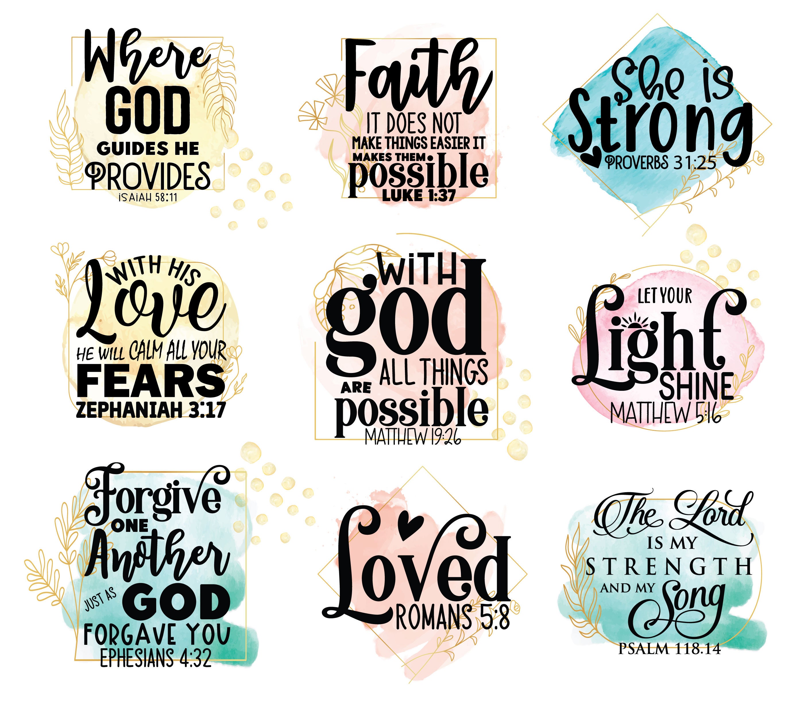 Christian Tumbler Wrap | Christian Bible Verse Affirmations Sublimation ...