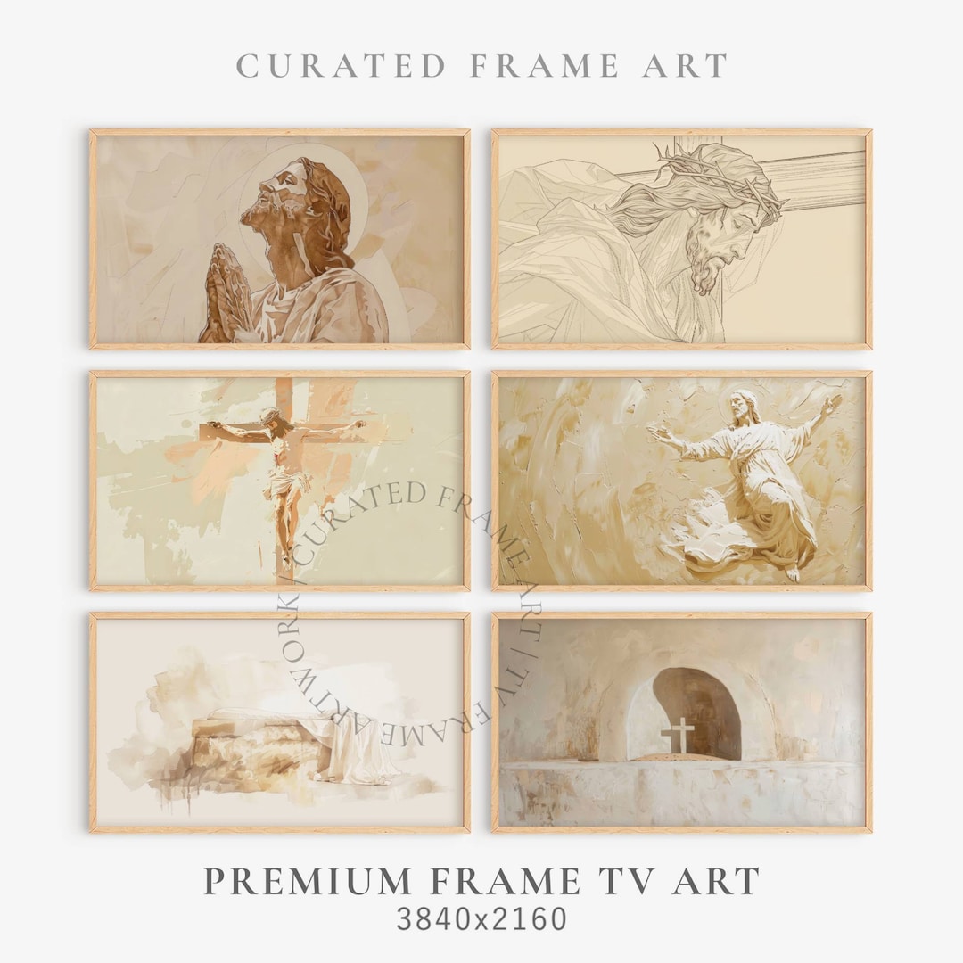 Passion of Jesus Christ Set of 6 Frame TV, Christian Religious ...