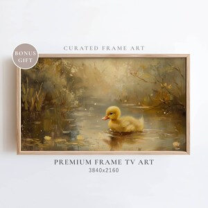 Spring Baby Duck Oil Painting TV Frame Art Spring Little Duckling ...