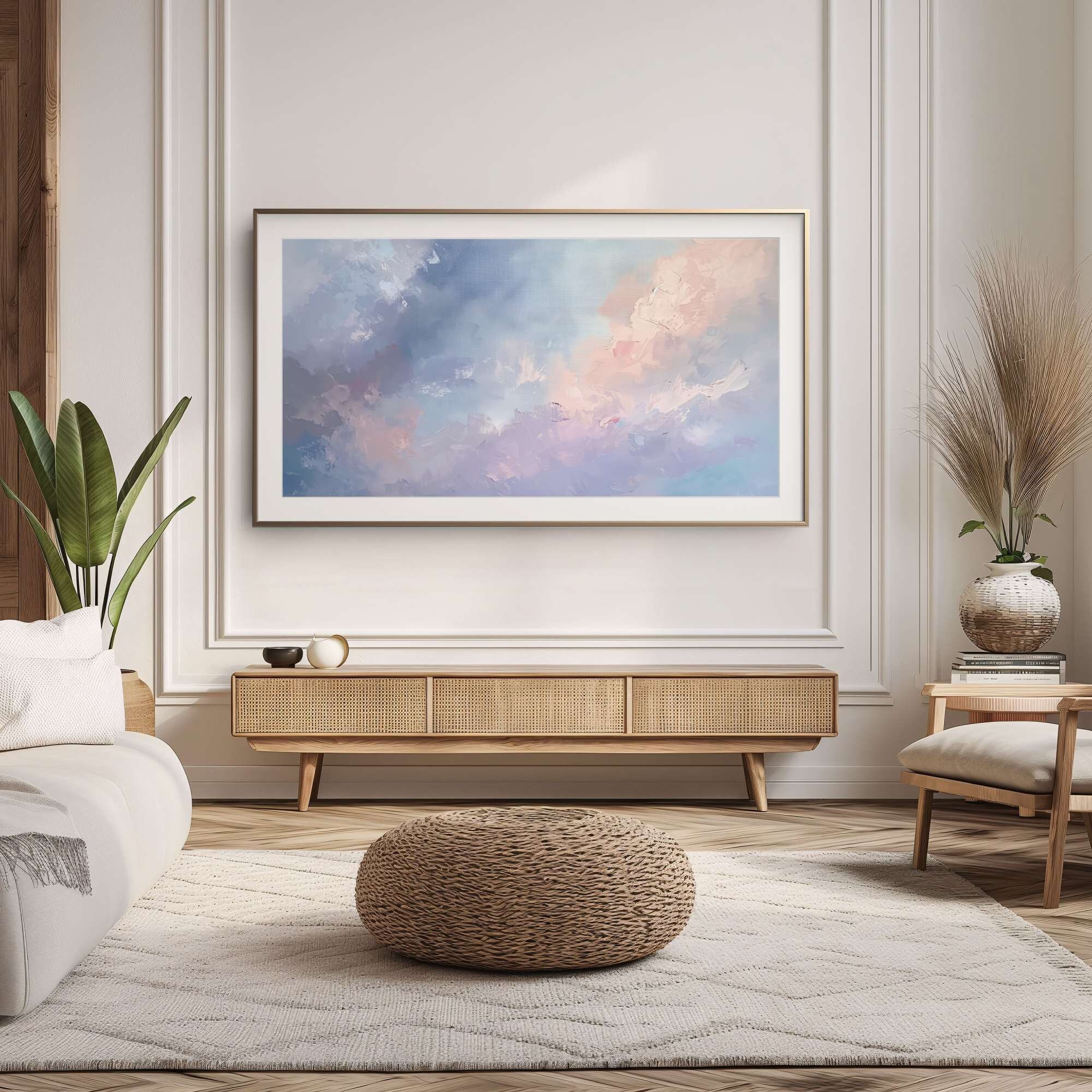 Summer Frame TV Art, Abstract Purple Clouds Digital Download, Modern ...