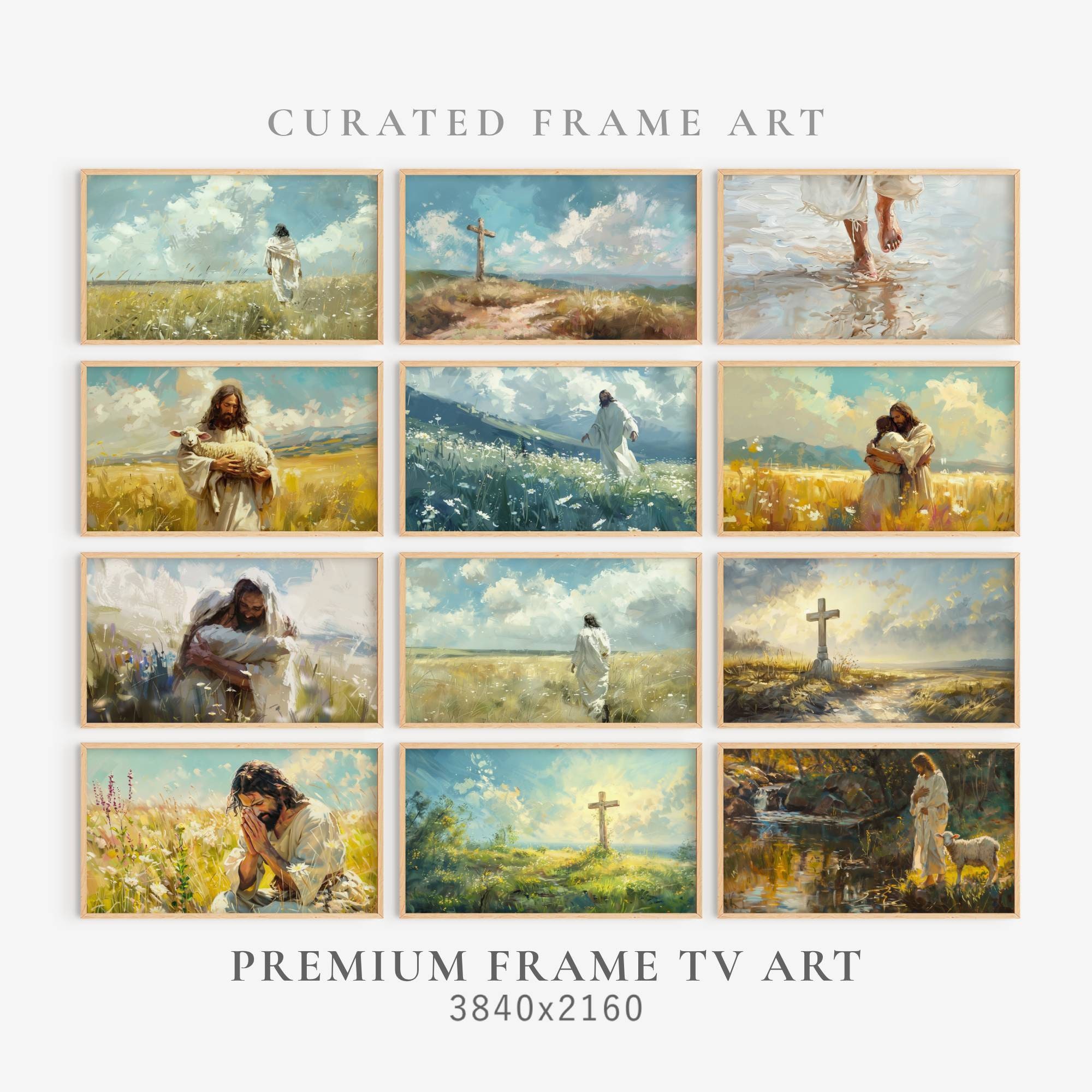 Christian Frame TV Art Set of 40 Religious TV Artwork Easter 4K ...
