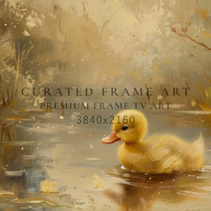 Spring Baby Duck Oil Painting TV Frame Art Spring Little Duckling ...