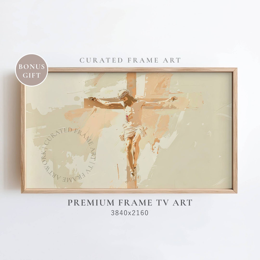 Jesus on Cross, Crucifixion of Christ, Passion of Christ Bible, Christian Spring Frame TV Art ...
