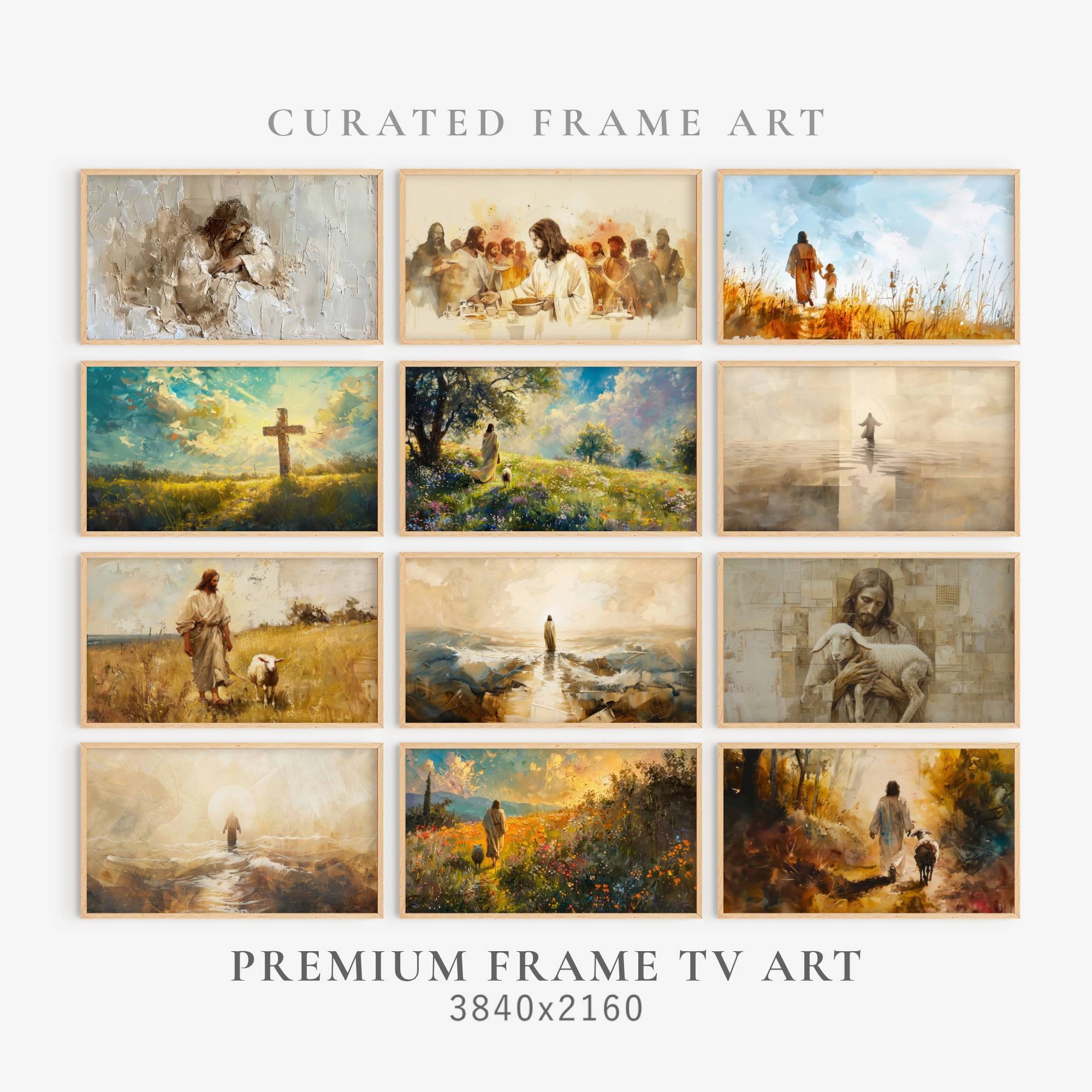 Christian Frame TV Art Set of 40 Religious TV Artwork Easter 4K ...