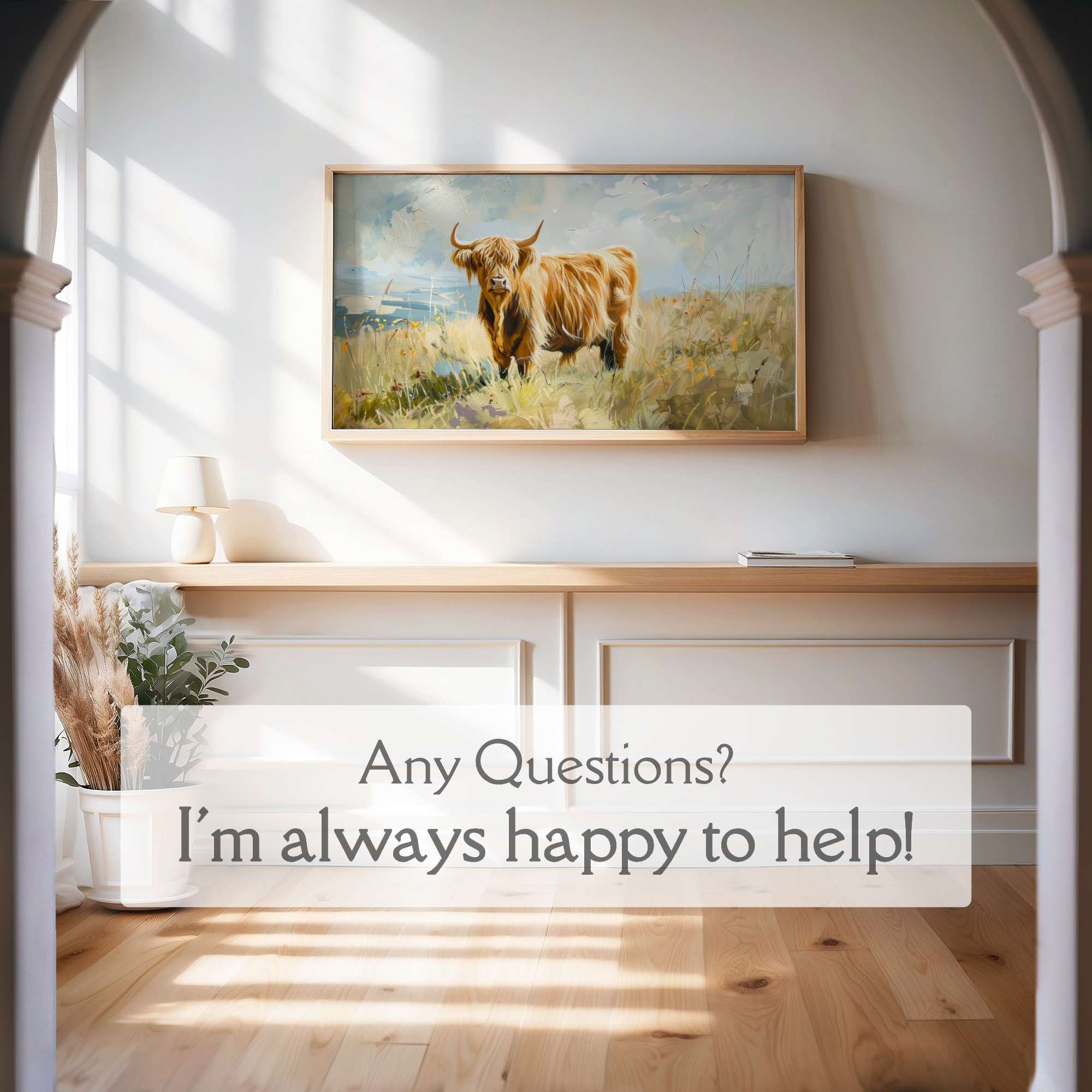 Highland Cow Frame Tv Art, Samsung Frame TV Art, Spring Frame TV ...