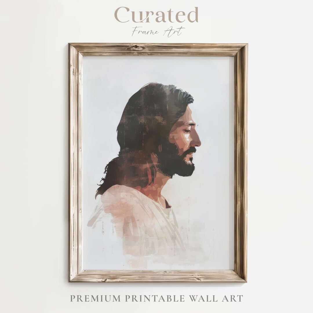 Jesus Christ Portrait, Printable Wall Art, Minimalist Watercolor Jesus ...