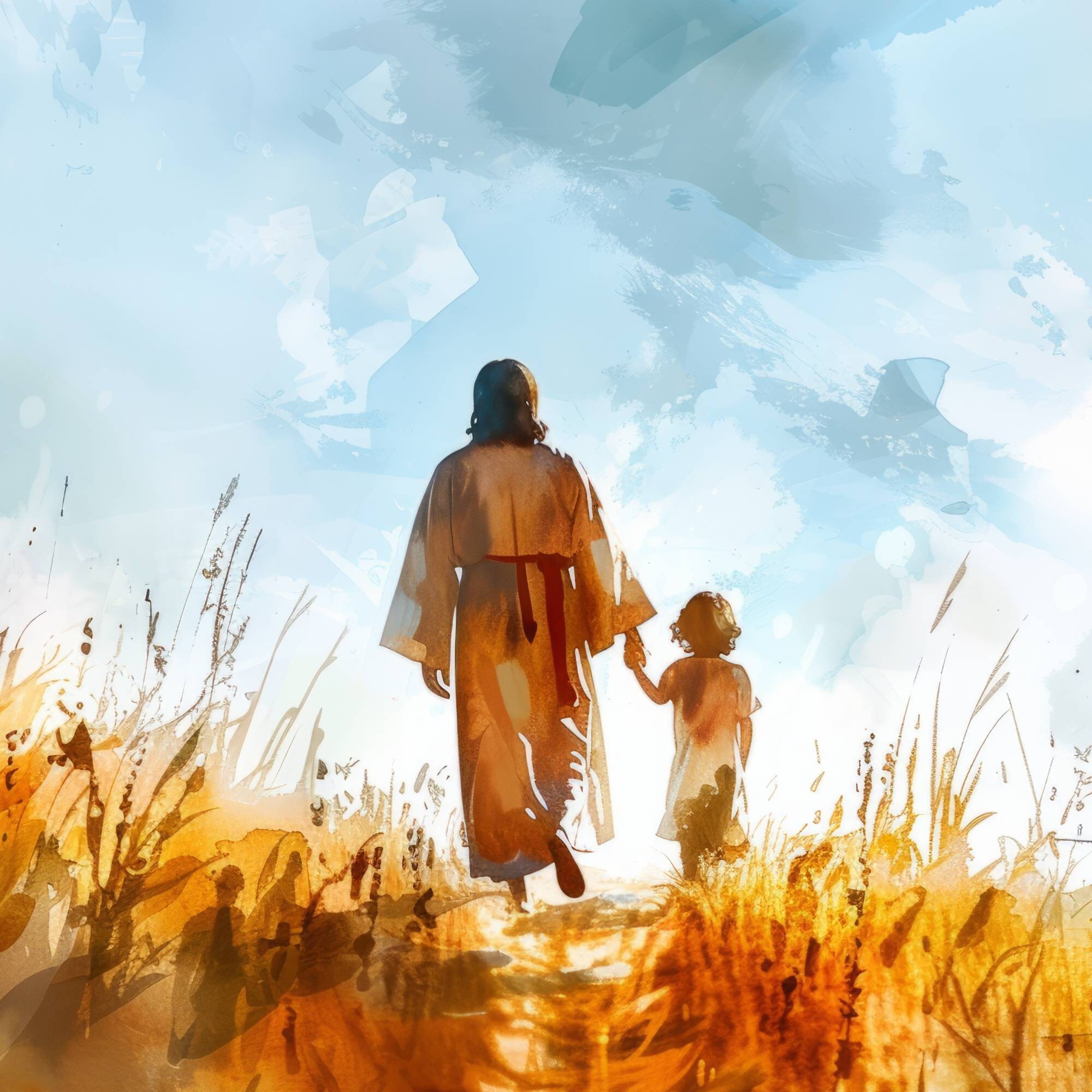 Follow Me Jesus, Jesus Walking Art, Bible Art, Christian Art, Jesus ...
