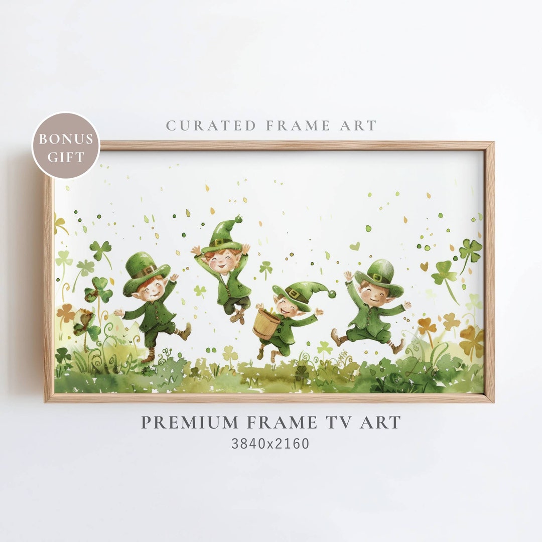 St Patrick's Day Frame TV Art, St Patricks Watercolor Decor, Vintage ...