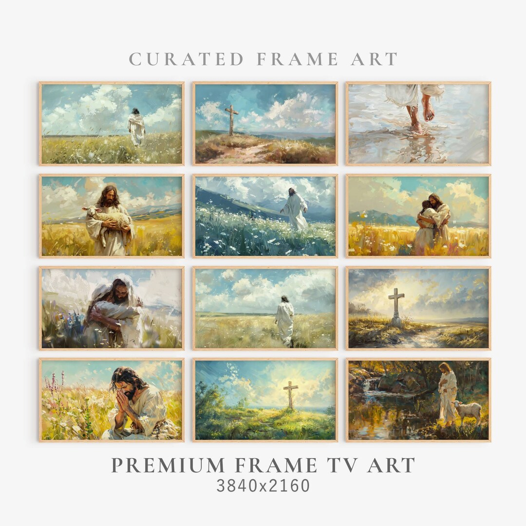 Samsung Frame TV Set of 12, Christian Religious Art, Christian Cross ...