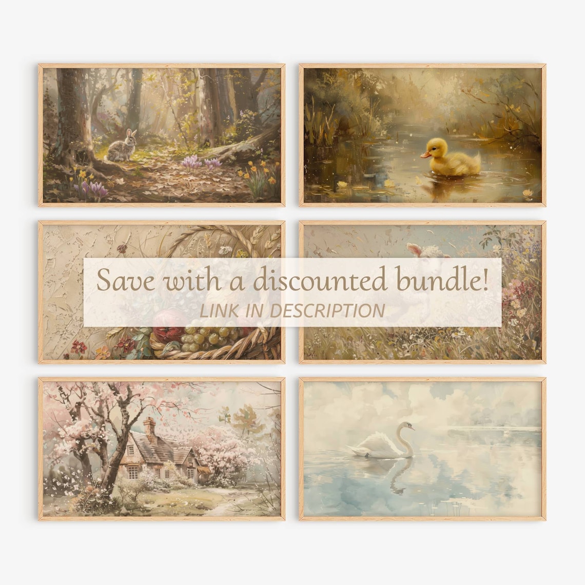 Spring Baby Duck Oil Painting TV Frame Art Spring Little Duckling ...