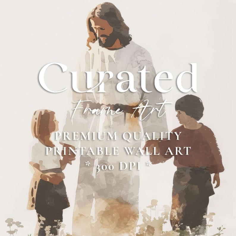 Jesus Teaching Children Printable Wall Art, Minimalist Religious ...