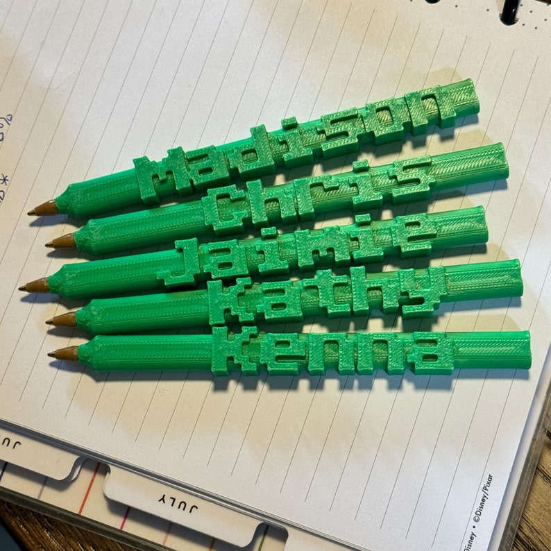 3d Printed Custom Name or Word Pen With Cap Pick Colors - Etsy