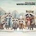 Watercolor Winter Raccoons Watercolor Raccoon Watercolor - Etsy
