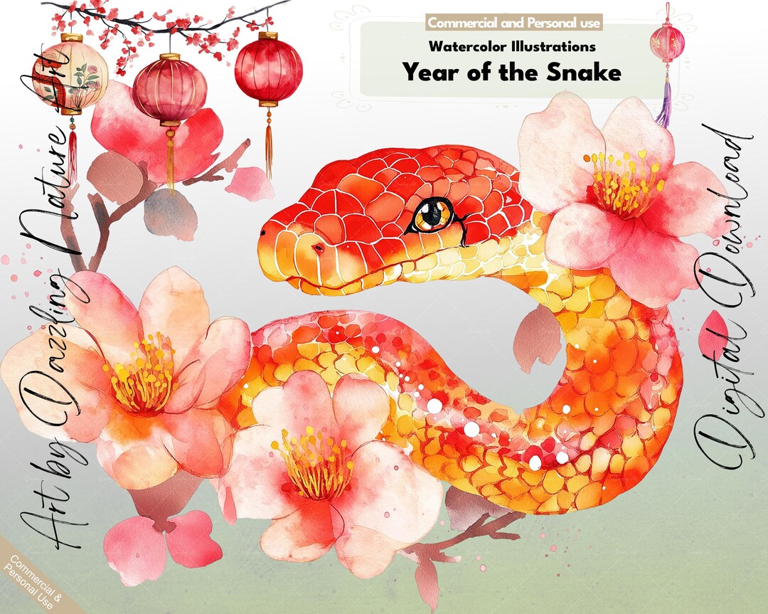 Year of the Snake Snake Clipart Chinese New Year Snake Transparent ...