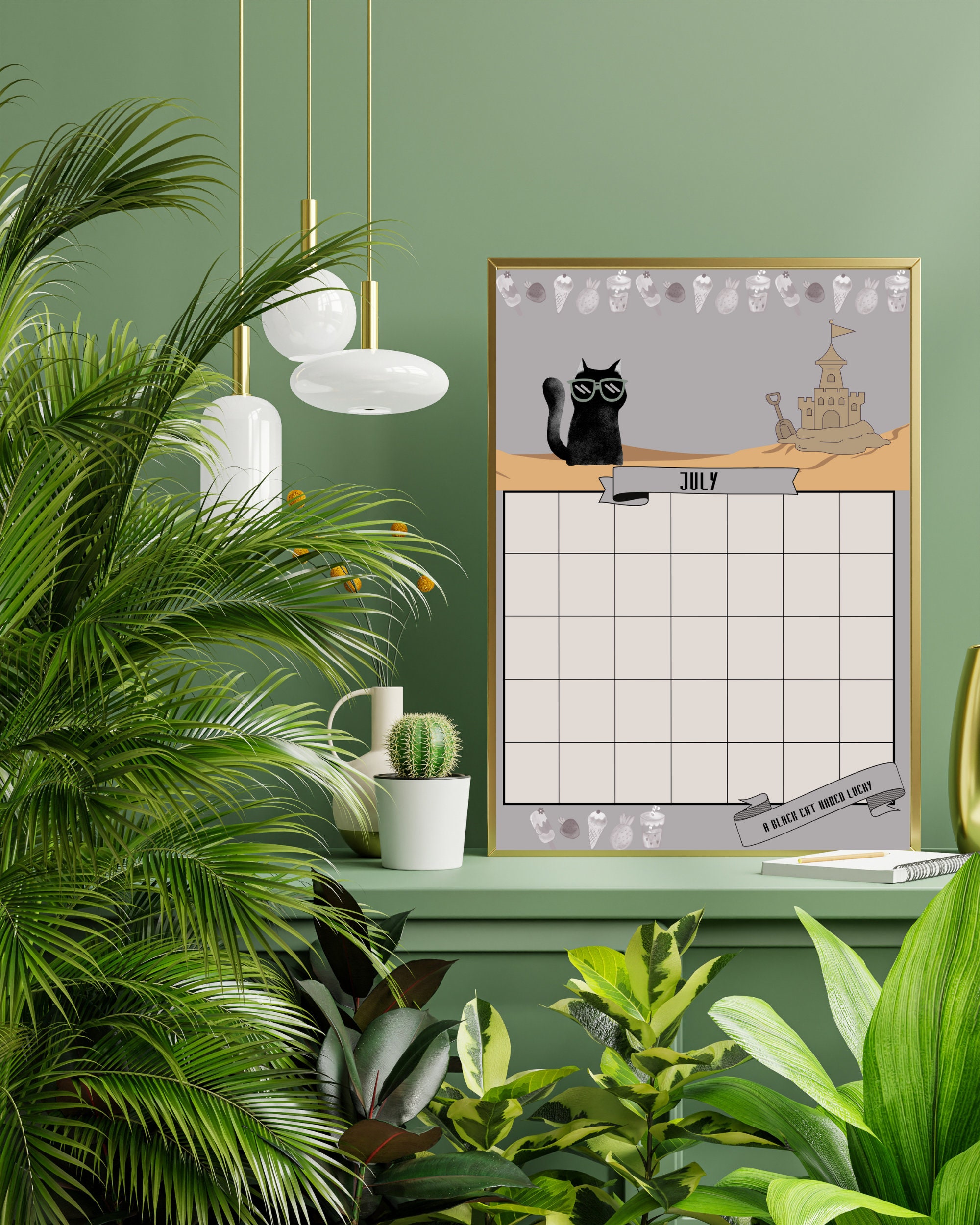 Black Cat Calendar, Digital/printable Calendar, Witchy Calendar ...