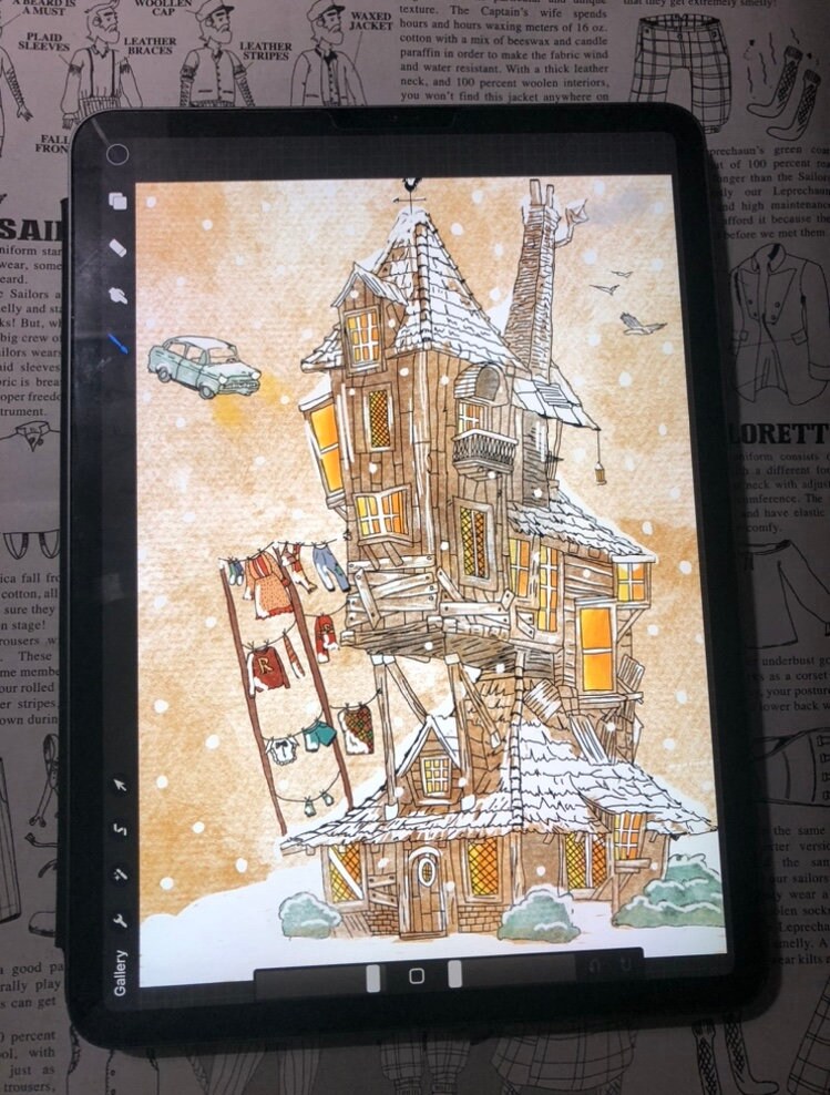 Harry Potter Christmas Weasley Burrow Weasley House Art Print Artwork ...
