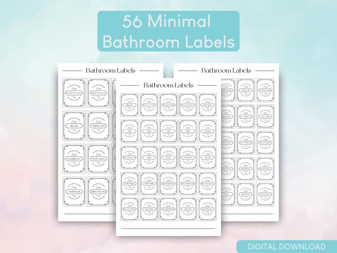 Instant Bathroom Upgrade: 56 Printable Labels for Tidy Spaces - Etsy