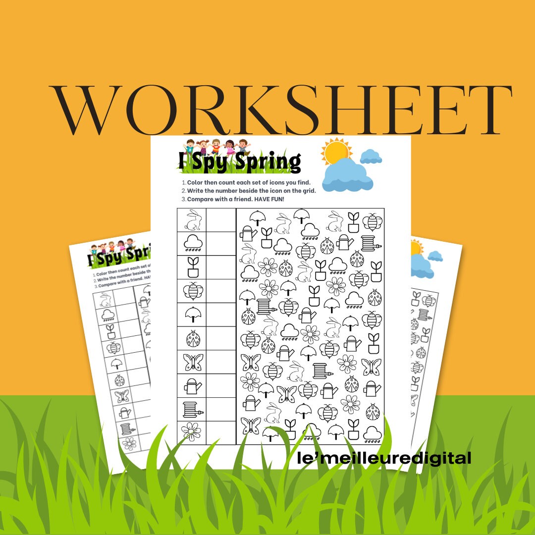 I Spy Spring Worksheet + Group Activity, I Spy Spring Fun Activity - Etsy