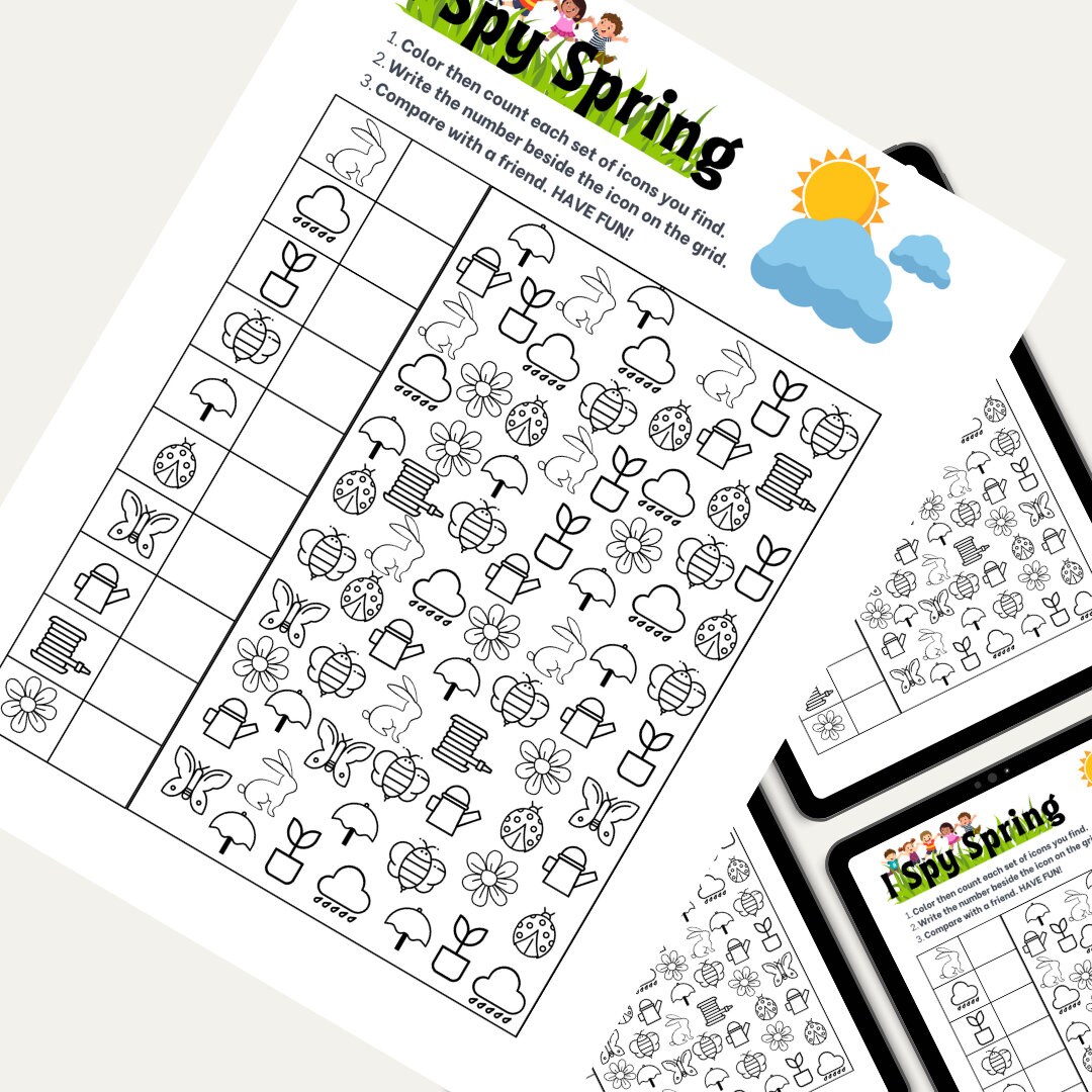 I Spy Spring Worksheet + Group Activity, I Spy Spring Fun Activity - Etsy