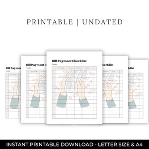 Bill Payment Tracker, Bill Organizer, Diy Template - Etsy