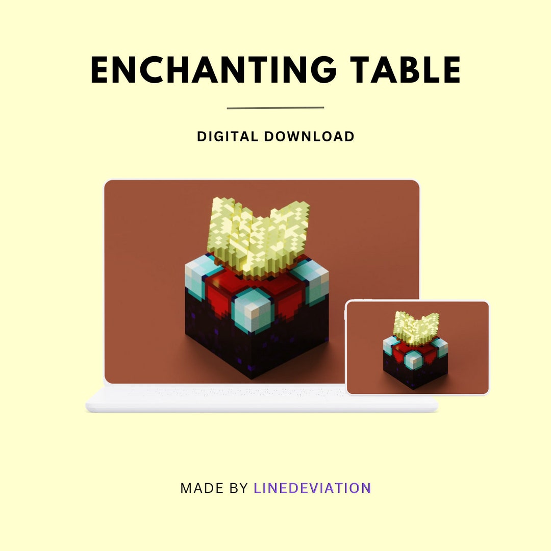 Minecraft Enchanting Table 3D Art Made in Blender Digital - Etsy